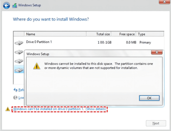 Solutions to Windows Can't Be Installed to Disk 0 Partition 1